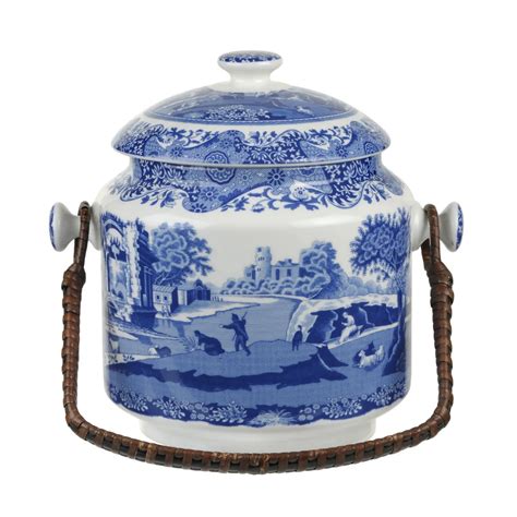 Portmeirion Spode Blue Italian Biscuit Barrel 200th Anniversary