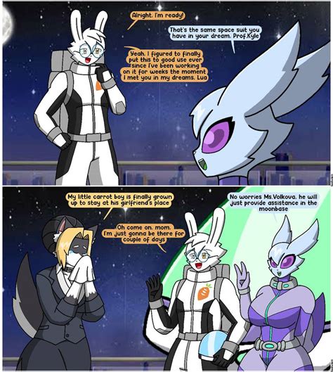 prof kyle and lua getting ready to go to the moon by zerosenpie on