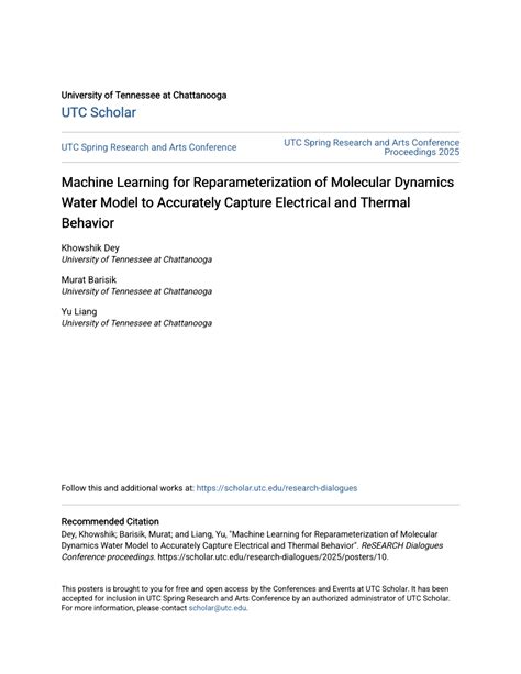 Pdf Machine Learning For Reparameterization Of Molecular Dynamics
