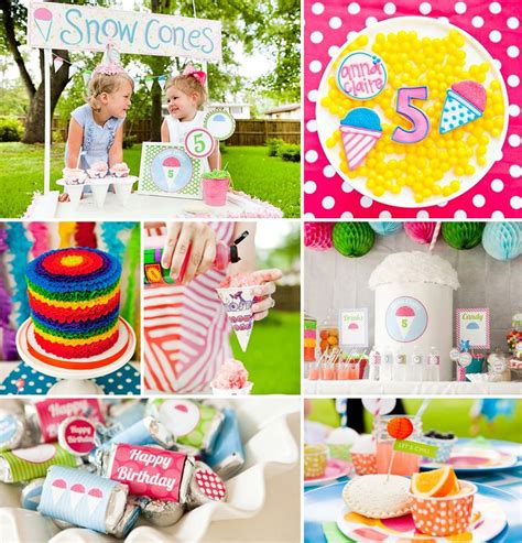 Cool Snow Cone Themed Party Rainbow Dessert Table Hostess With