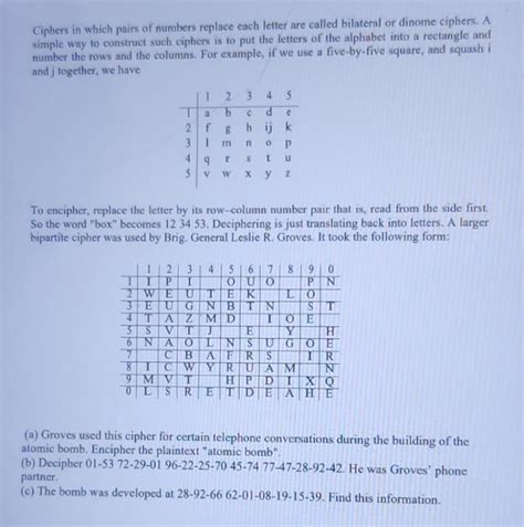 Solved Ciphers In Which Pairs Of Numbers Replace Each Letter