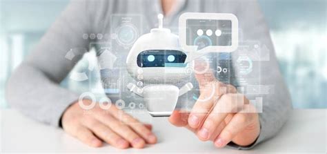 Businessman Holding Chatbot With Binary Code Message And Data 3d