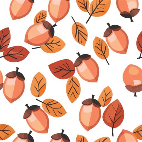 Download Autumn Inspired Orange Acorn And Leaf Pattern Patterns Online
