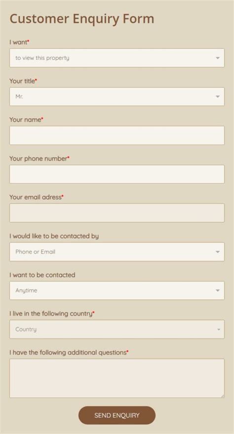 Enquiry Form Template Online And Free 123 Form Builder