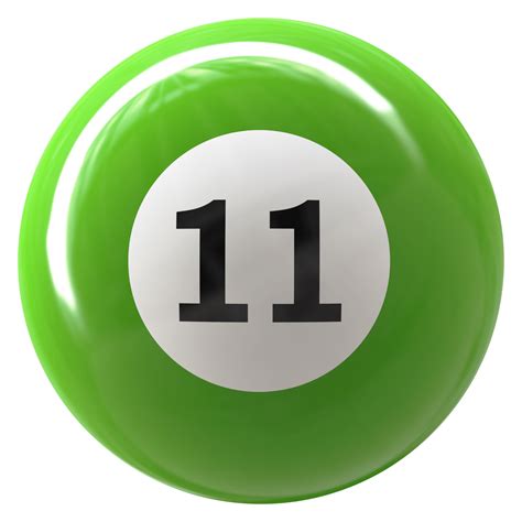 11 Number 3d Ball Green 36307210 Png