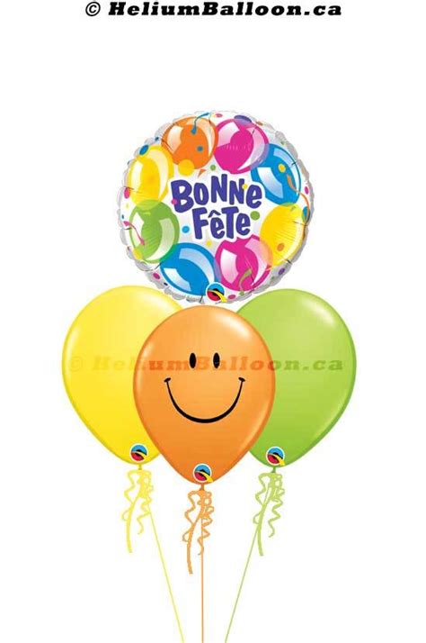 Bouquet Bonne Fête Happy Birthday Colored Balloon 18 Helium