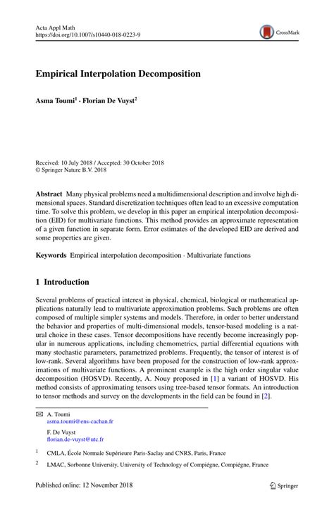 Pdf Empirical Interpolation Decomposition
