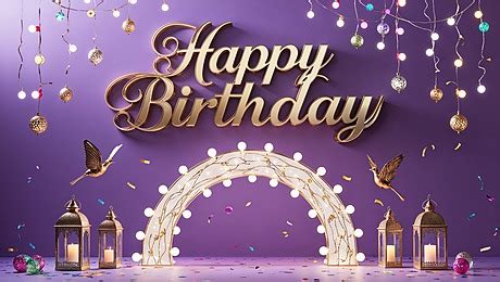 Happy Birthday Purple And Gold Birthday Invitations Purple Gold
