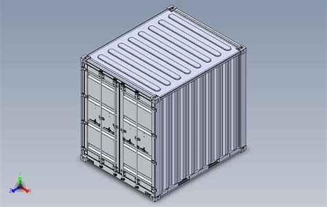10英尺高立方体运输容器 iges 模型图纸免费下载 懒石网