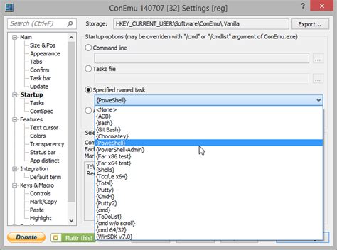 Windows Conemu Select Startup Console Super User
