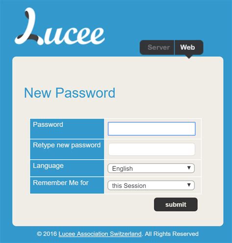 Resetting Admin Password · Lucee