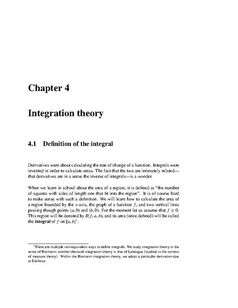 Calculus Chapter 4 Lecture Notes Chapter 4 Integration Theory 4
