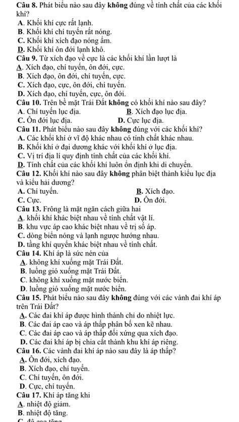 Cu Pht Biu No Sau Y Khng Ng V Tnh Cht Ca Cc Khi Kh A Khi Kh Cc Rt Lnh B Khi Kh Ch Tuyn Rt Nng