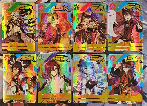 Genshin Impact 8 Cards Type Ssr Waifuhusbando Holo Neu Gemäss