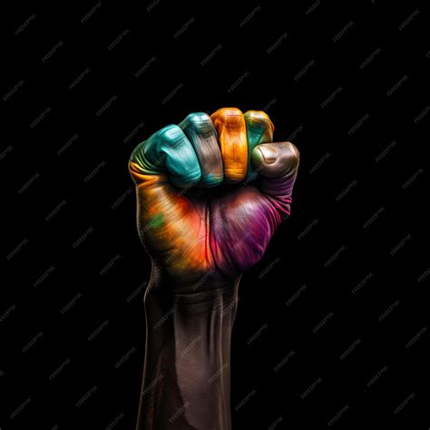 Premium Photo A Hand With A Colorful Fist