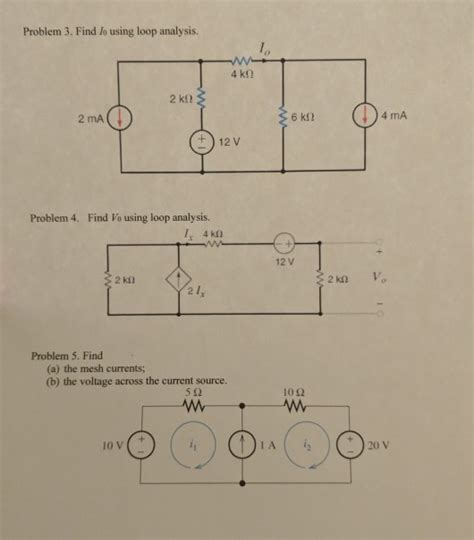 solved problem 3 find o using loop analysis lo 4 ma 2 ma