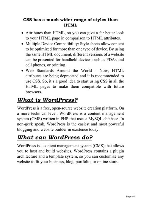use html and css to design and develop a website pdf