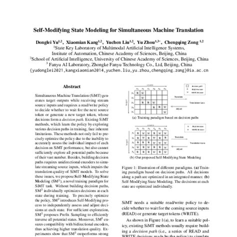 Self Modifying State Modeling For Simultaneous Machine Translation Acl Anthology