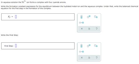 Solved In Aqueous Solution The Ni2 Ion Forms A Complex With