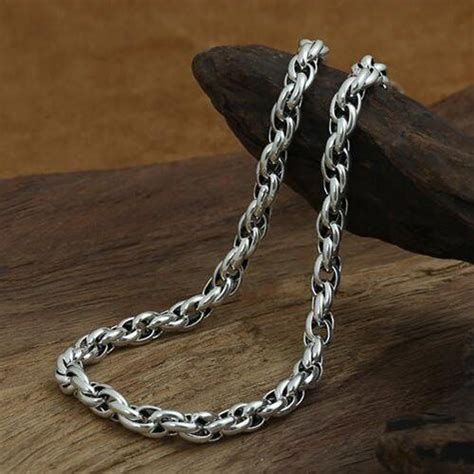 6 Mm Mens Sterling Silver Rope Chain 20 Sterling Silver Mens Mens