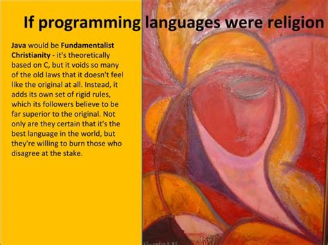 If Programming Languages Were Religion Ppt Programming Languages