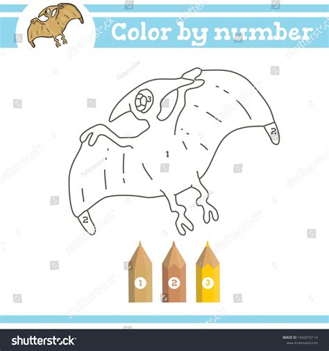 Color By Numbers Dinosaur Coloring Page 库存矢量图（免版税）1942915114 Shutterstock