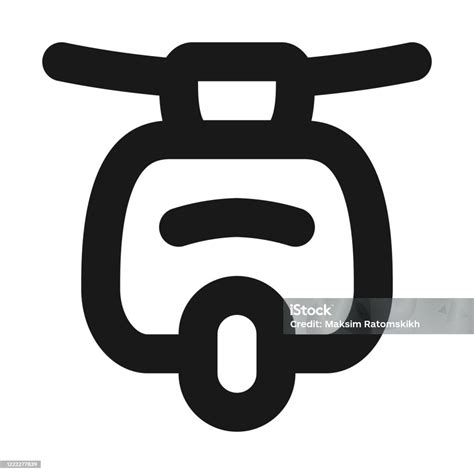 클래식 스쿠터 라인 아이콘입니다 모바일 개념 및 웹 디자인을 위한 모페드 선형 스타일 기호입니다 스쿠터 오토바이 개요 벡터 아이콘입니다 기호 로고 일러스트레이션 교통수단에