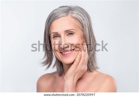 Portrait Attractive Naked Cheerful Woman Touching Stock Photo Shutterstock