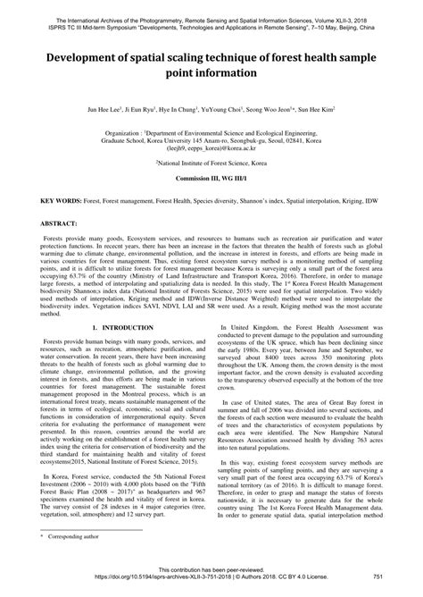 Pdf Development Of Spatial Scaling Technique Of Forest Health Sample