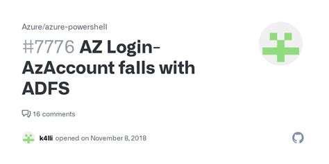 Az Login Azaccount Fails With Adfs · Issue 7776 · Azureazure Powershell · Github