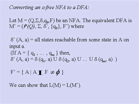 Lecture 3 Goals Formal Definition Of Nfa Acceptance