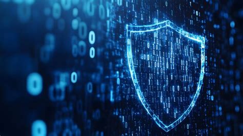 Digital Shield With Binary Code Background Representing Cybersecurity