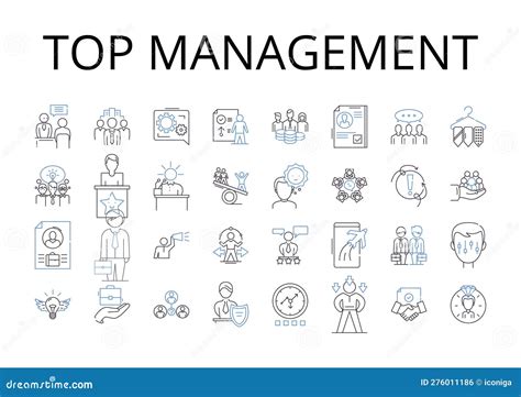Top Management Line Icons Collection Senior Executives Upper