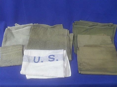 Wwii Us Army Officers Military Bath Towel Lot Cannon Original