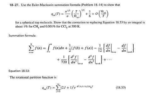 18 27 Use The Euler Maclaurin Summation Formula Problem 18 14 To Show That 32 9rot T 8o 87 For A