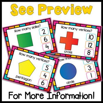 D Shapes Attributes Task Cards Number Of Sides And Vertices Activities