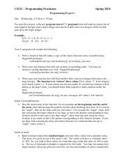 Proj1s20 Pdf CS211 Programming Practicum Spring 2020 Programming