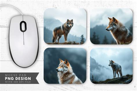 Misty Mountain Wolf Mouse Pad Wolf Graphic By Regulrcrative · Creative