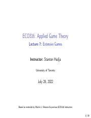 Applied Game Theory Lecture Extensive Games And Sequential Course Hero