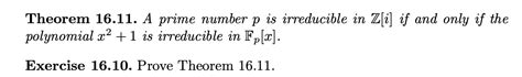 Solved Theorem 16 11 A Prime Number P Is Irreducible In