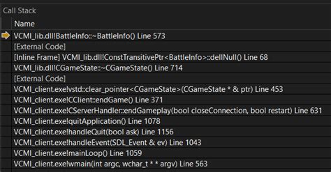 when going to main menu from within combat crash occurs · issue 2044 · vcmi vcmi · github