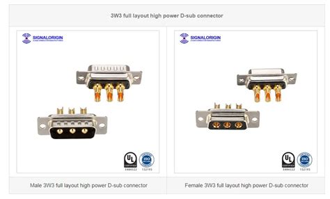 3w3 Full Layout High Power D Sub Connector