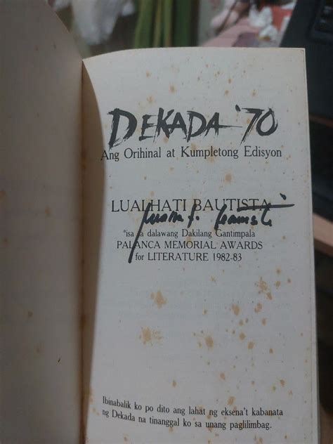 Dekada 70bata Bata Pano Ka Ginawa By Lualhati Bautista Hobbies