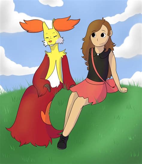 Delphox And Trainer By Pricklyhog On Deviantart