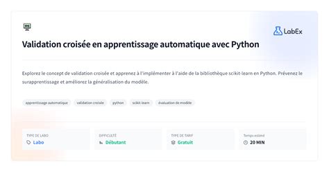 Validation Croisée En Apprentissage Automatique Didacticiels Python Labex