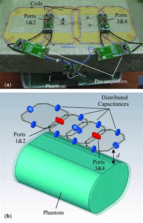 Four Channel Coil Array A Photograph B Model Of Electromagnetic Download Scientific