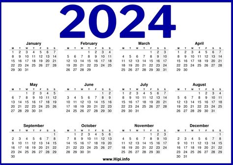Uk 2024 Calendar Printable Blue