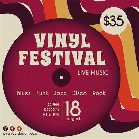 Festival De Vinil Vetor Premium