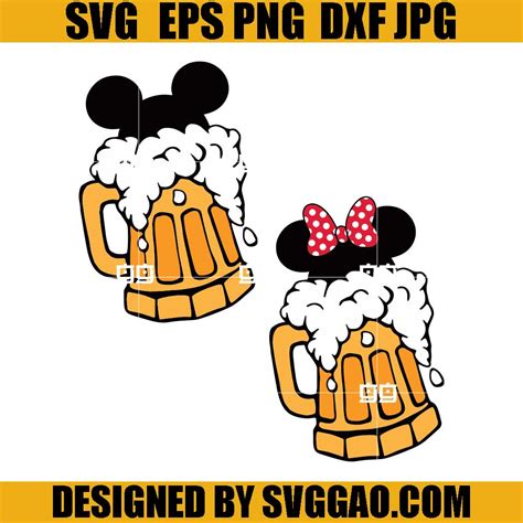 Beer Mickey Mouse And Minnie Svg Bundle Festival Epcot Svg Bar Matching Svg