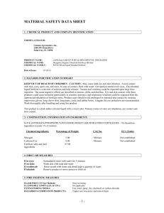 MATERIAL SAFETY DATA SHEET